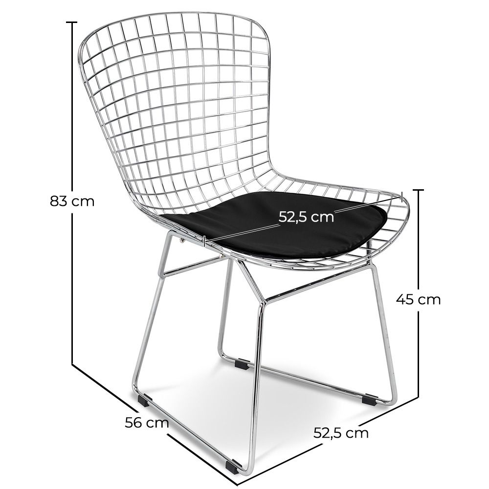 Steel Dining Chair Grid Design Lived